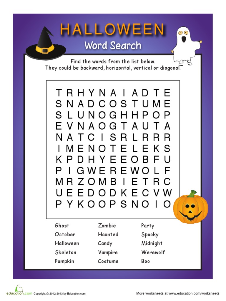 Spooky Word Search | PDF