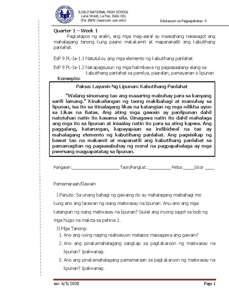 ESP 9 Final Modules PDF | PDF