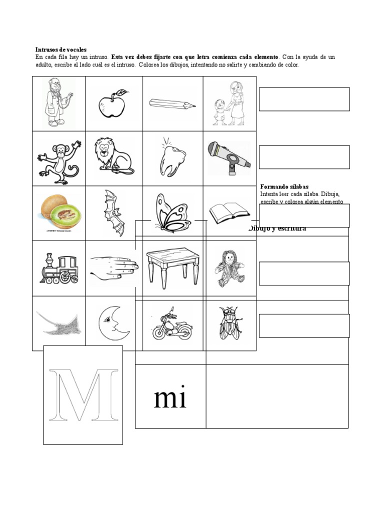 Tarea Letra M (Sílaba Directa) | PDF