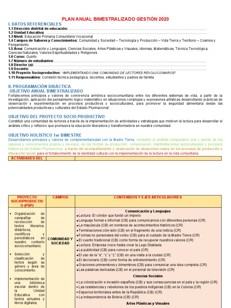 PDC 5°-1 | PDF | Biblioteca escolar