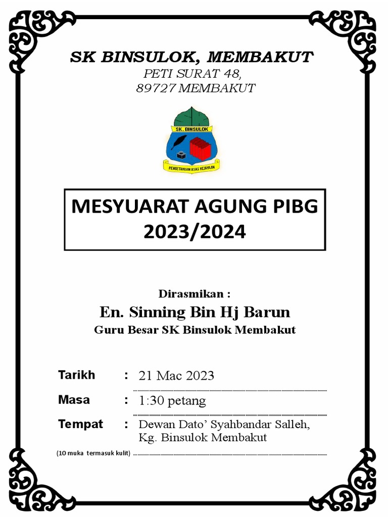 Buku Program Mesy PIBG 2023 | PDF