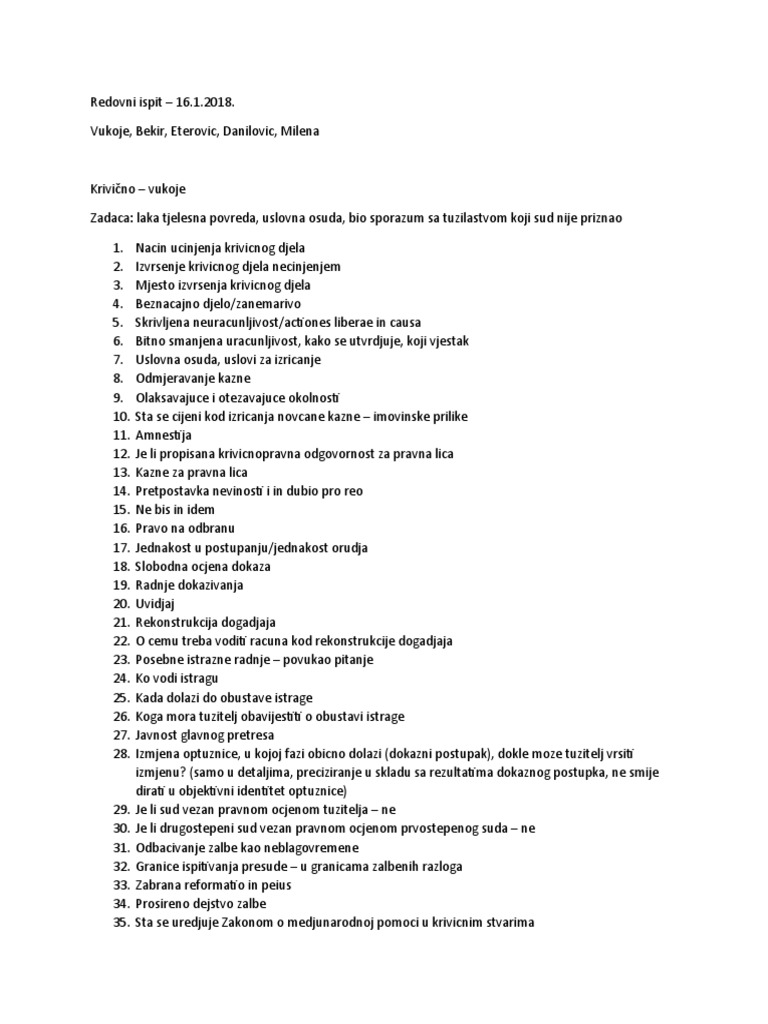 Redovni Ispit - Sve - 16 Januar | PDF