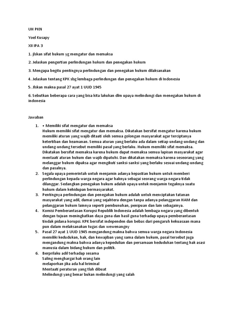 UH PKN Yoel Kusapy | PDF | Politik