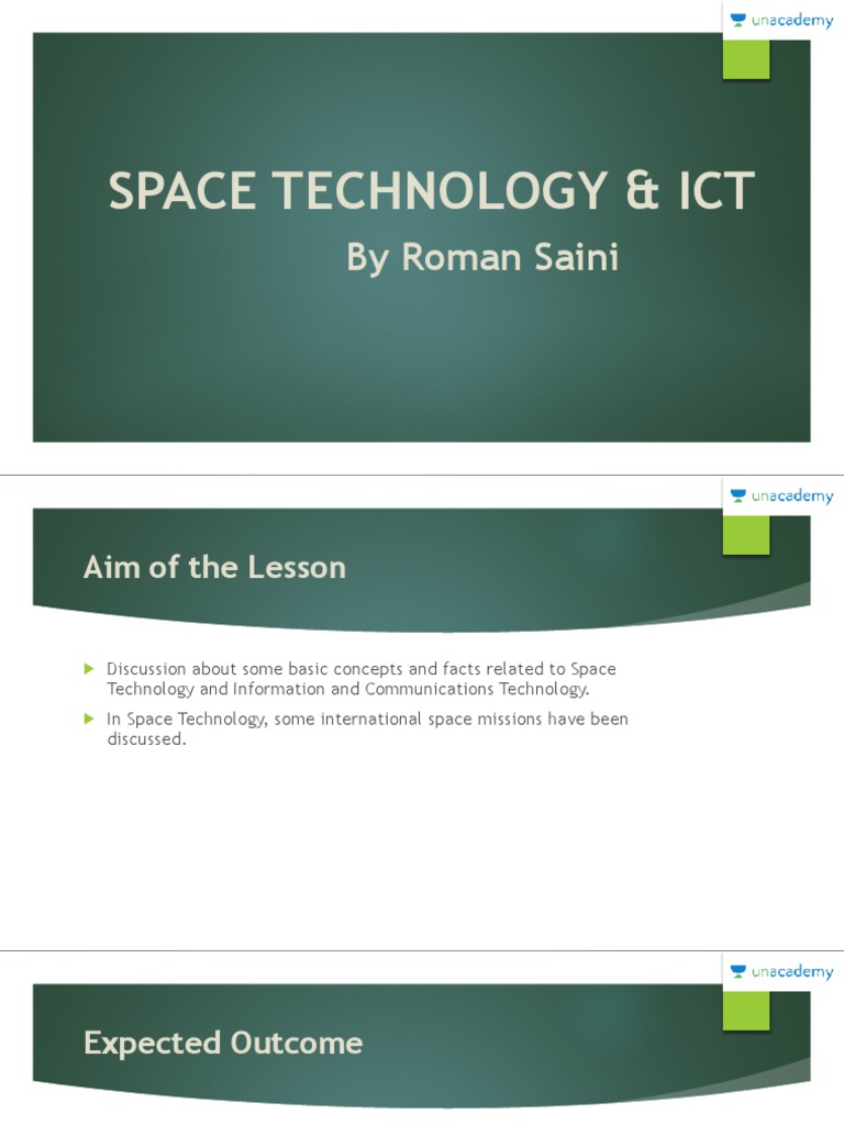 Space Technology & Ict: by Roman Saini | PDF | Broadband | Computer Network