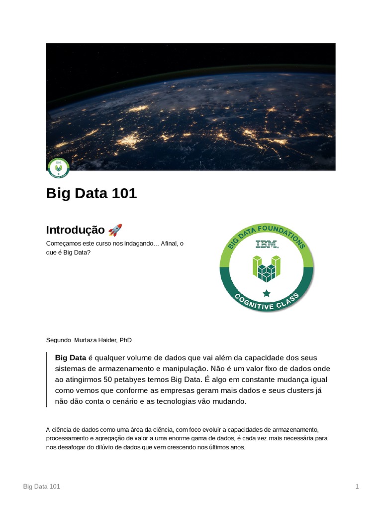 Big Data 101 | PDF | Big Data | Dados