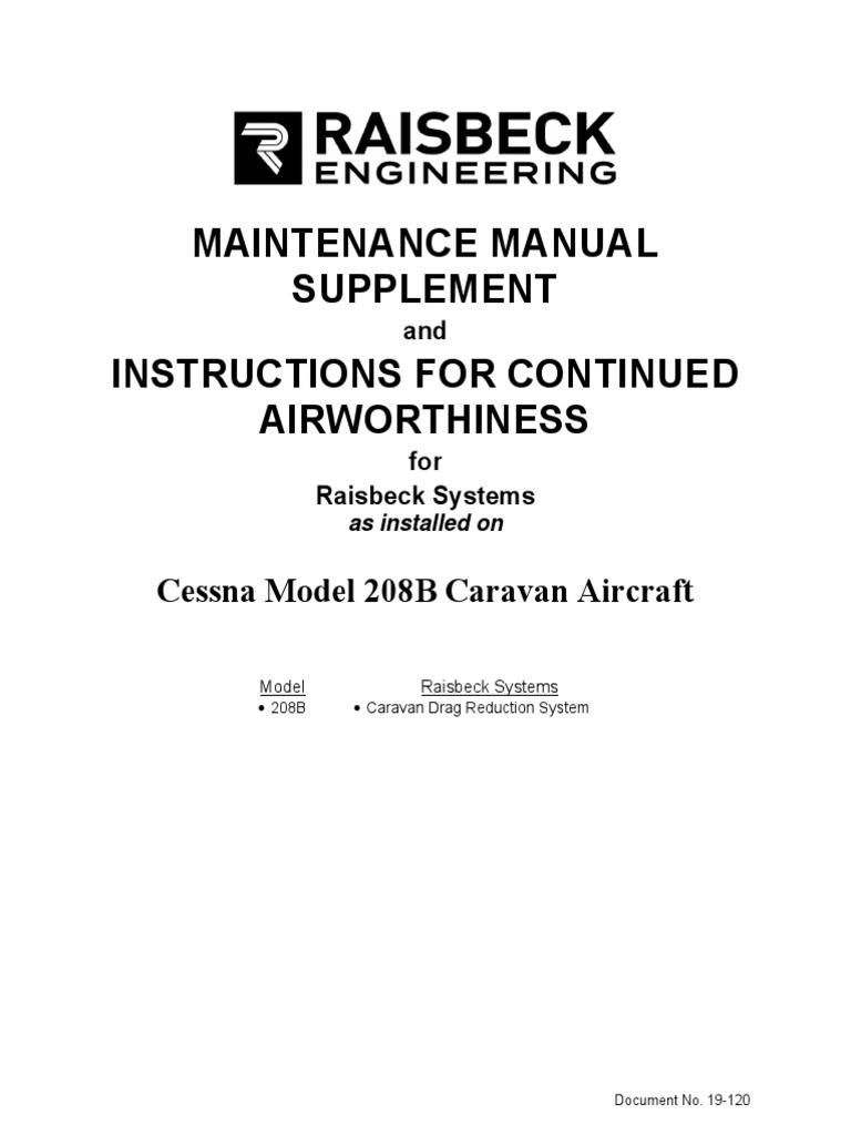 Maintenance Manual Supplement Instructions For Continued Airworthiness | PDF | Federal Aviation ...