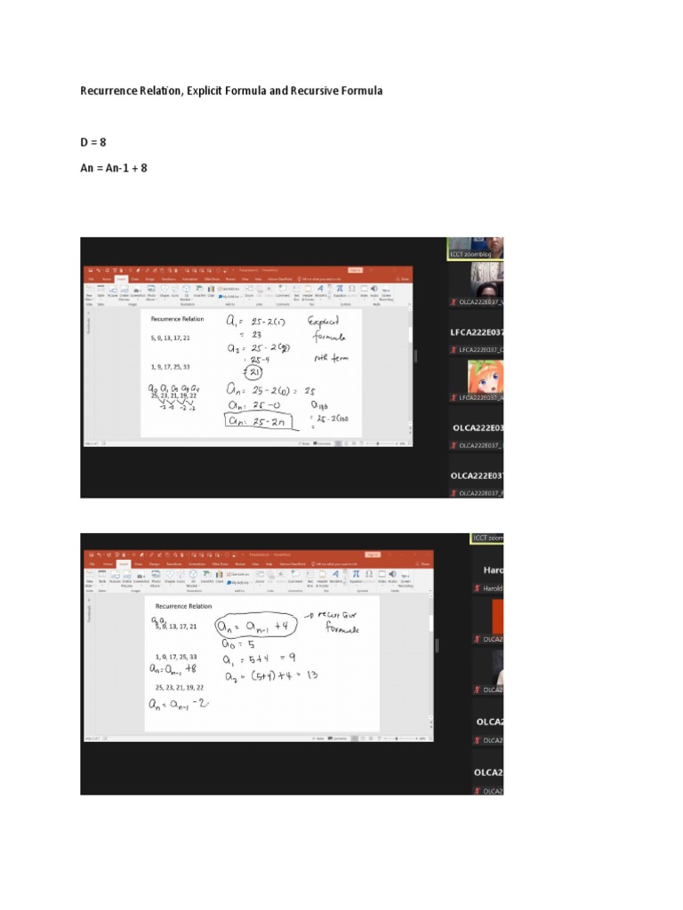 Recurrence Relation Pdf