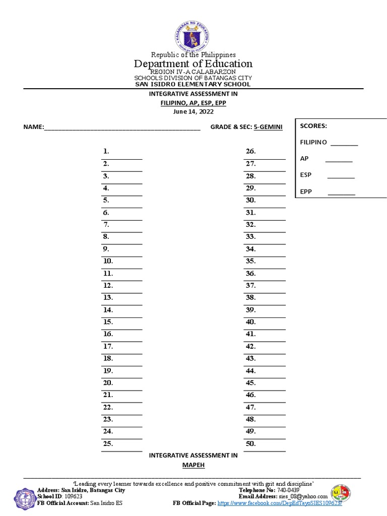 Answer Sheet | PDF | Philippines | Asia