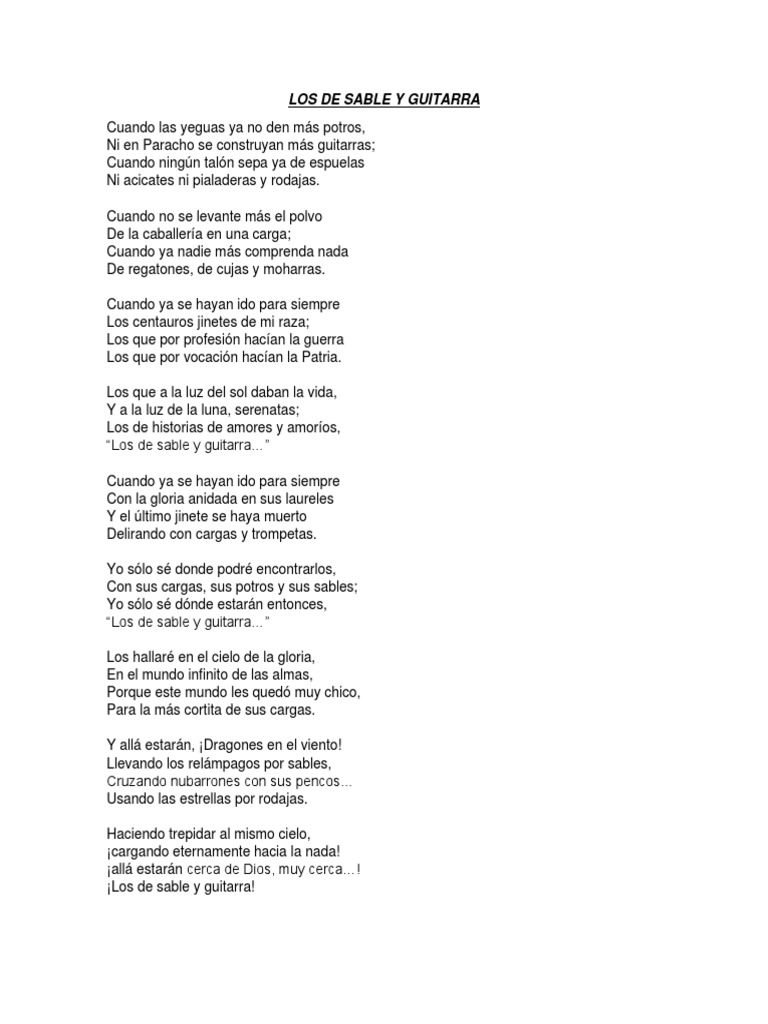 Los de Sable y Guitarra | PDF | Derecho | Poesía