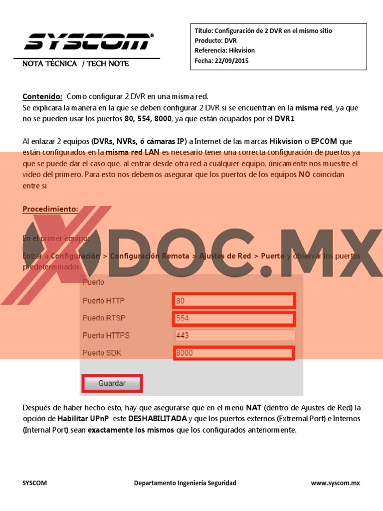 Xdoc - MX Configuracion de 2 DVR en La Misma Red | PDF | Red de ...
