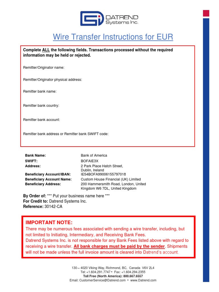 WU - EUR Wire Transfer Instruction May 2022 | PDF | Business | Finance ...