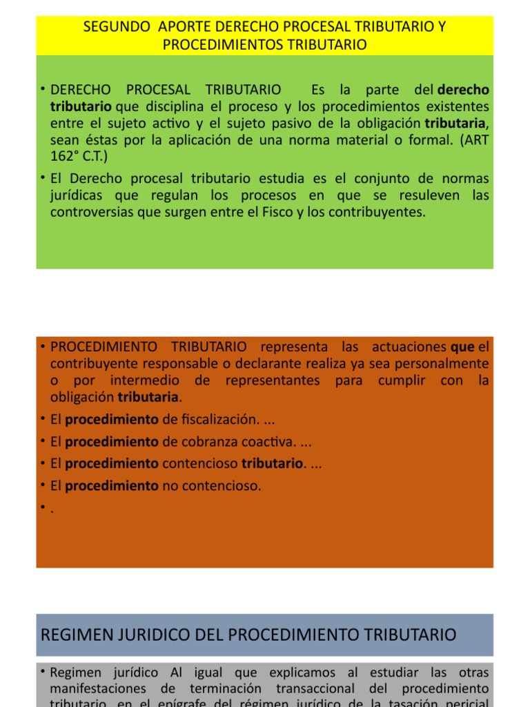 Segundo Aporte Derecho Procesal Tributario y Procedimientos Tributario | PDF | Mandato | Apelación