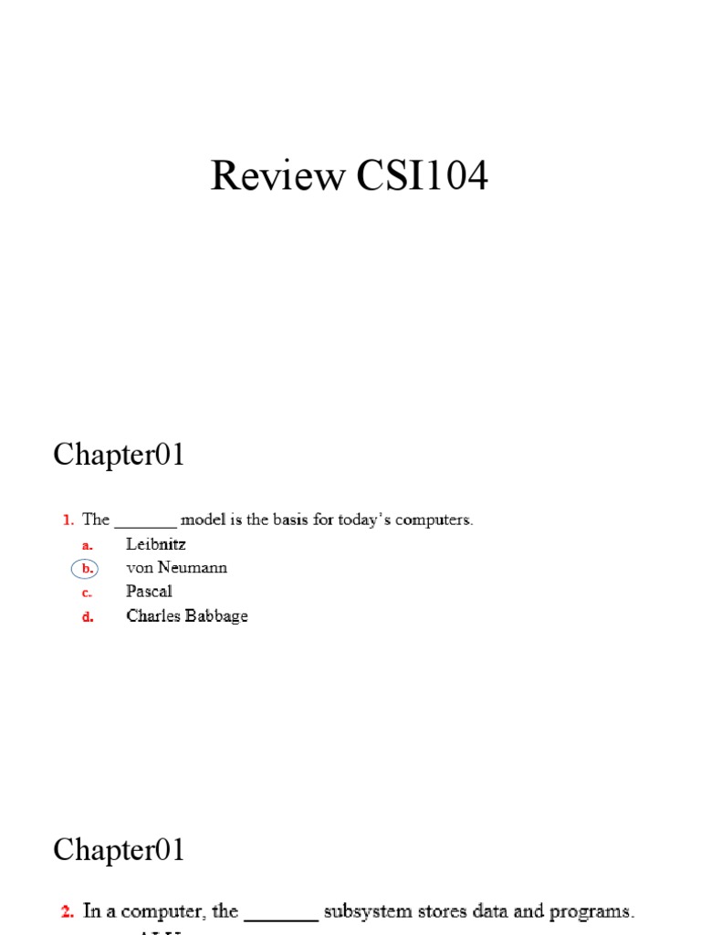 Review CSI104 Quiz | PDF | Internet Protocols | Internet Protocol Suite