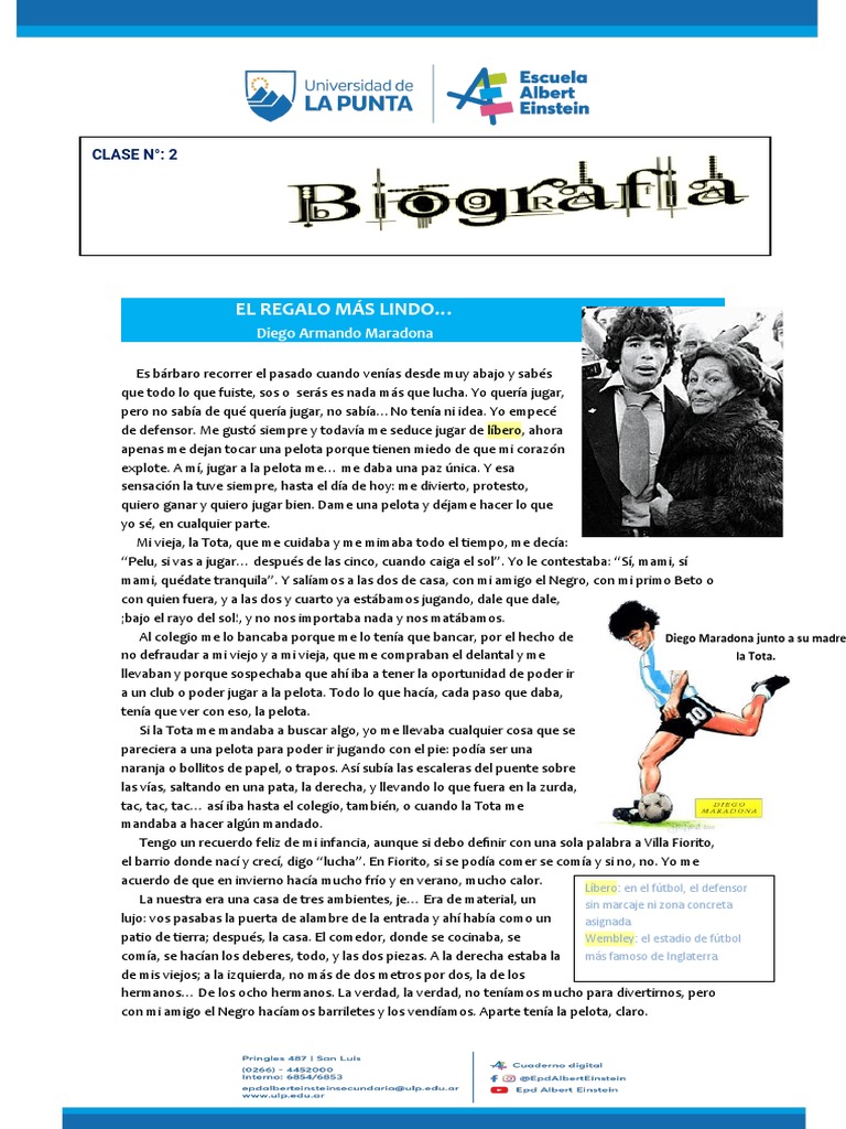 Biografías | PDF | Diego Maradona | Asociación de clubes de fútbol