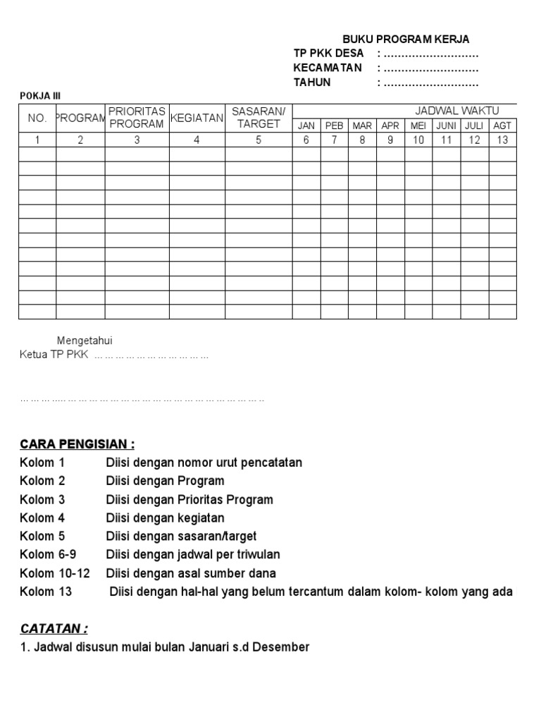 Format Jenis Buku Adm Pokja Iiinew Pdf