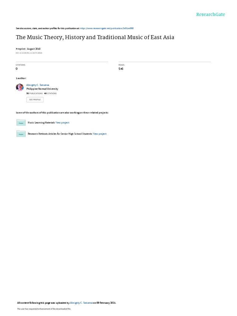 The Music Theory Historyand Traditional Musicof East Asia | PDF | East ...