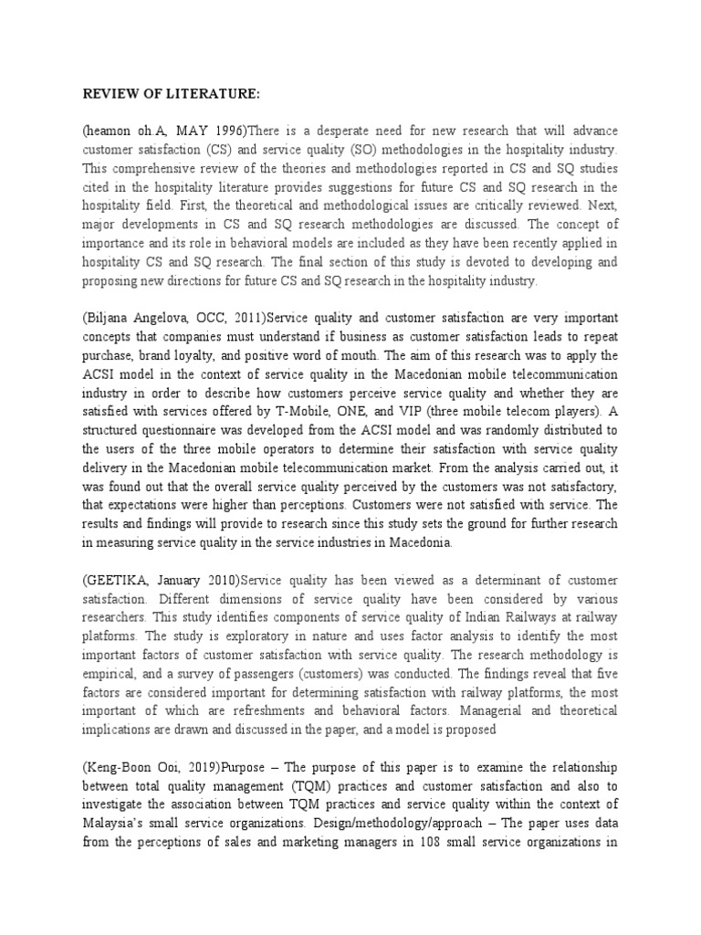 Examining the Relationship Between Service Quality, Customer ...