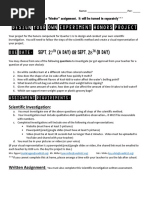 Performance Task #1 - Scientific Investigation | PDF | Experiment ...