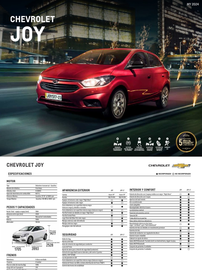 2023 FiCHA TECNICA JOY HB | PDF | Sistema de freno antibloqueo | Vehículos de ruedas