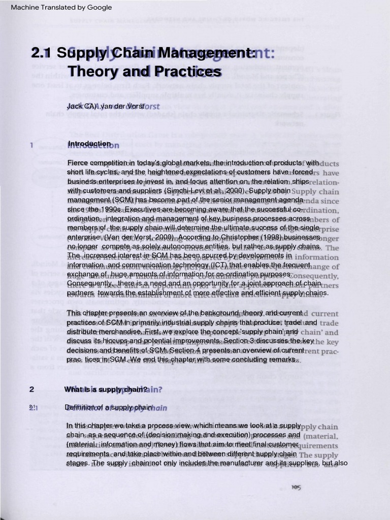 Supply Chain Management Theory and Practices-Wageningen University and Research 357992 | PDF ...