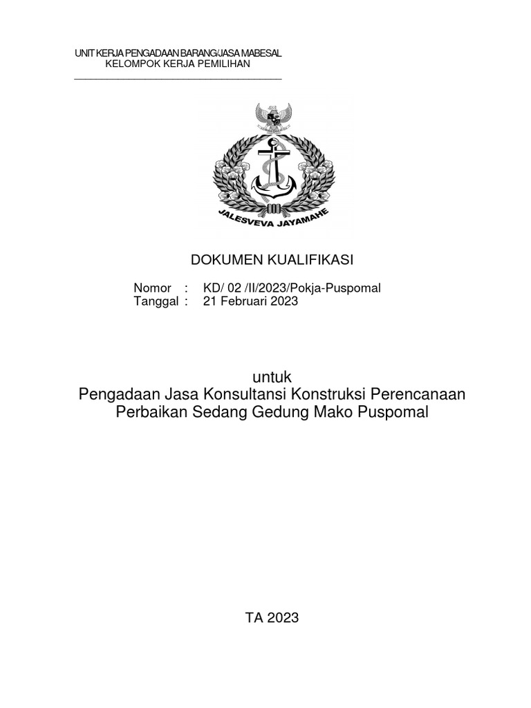 01 Format Dokumen Kualifikasi Pdf