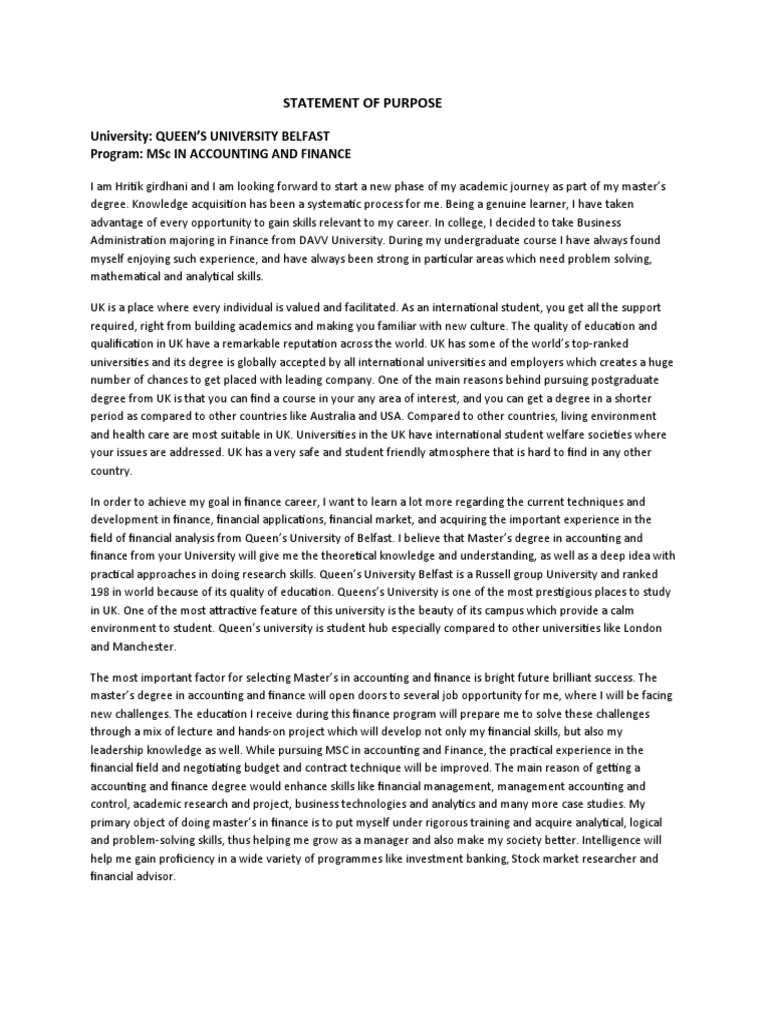 Sop Qub | PDF | Master's Degree | Academic Degree