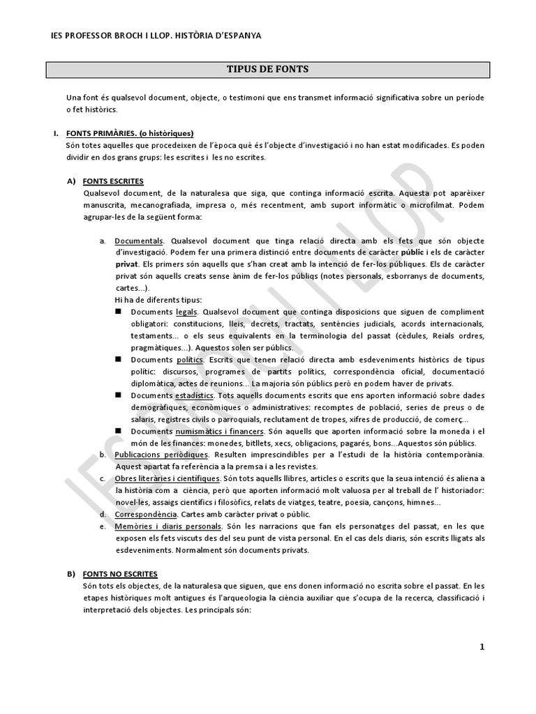 Tipus de Fonts | PDF