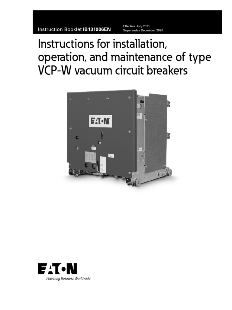5 15kv 27kv VCP W Instruction Booklet Ib131006en | PDF | Capacitor | Electrical Components
