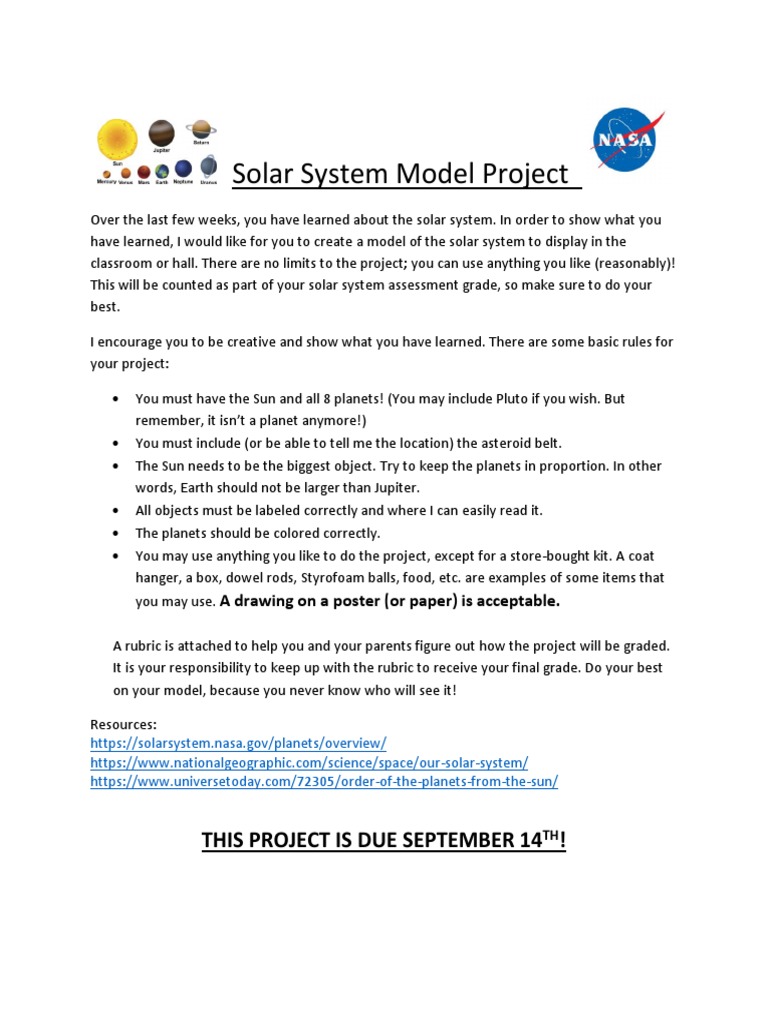 Solar System Model Project Horne HR | PDF | Planets | Solar System