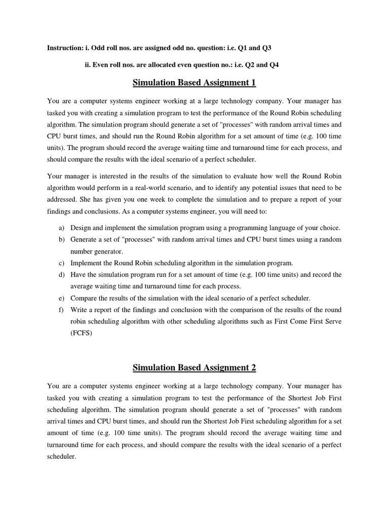 A225521651 - 28838 - 11 - 2023 - Simulation Questions | PDF | Scheduling (Computing) | Simulation