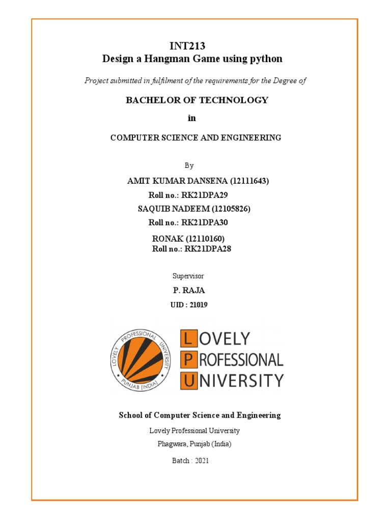 Hangman Game Document | PDF | Computer Engineering | Software Development Hangman Game Document | PDF | Computer Engineering | Software Development
