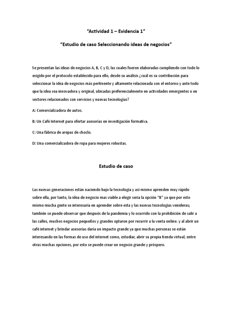 Actividad 1 Evidencia 1 | PDF