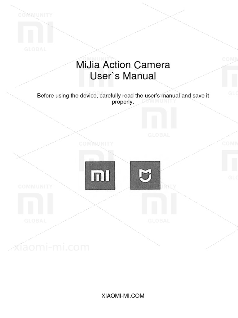 MiJia Action Camera User Manual | PDF | Equipment | Consumer Electronics