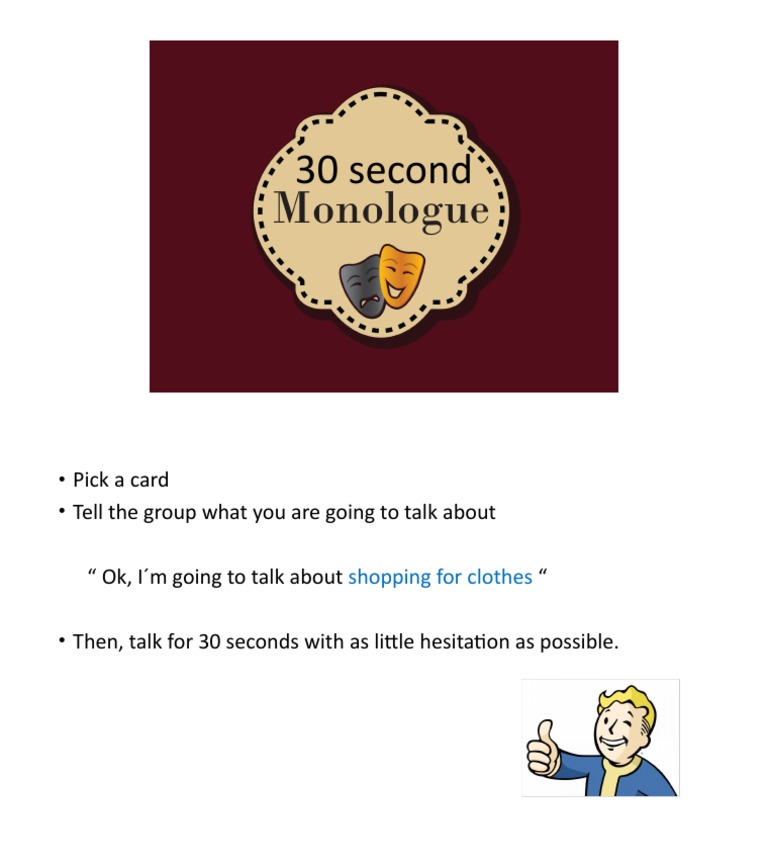 30-Second Monologue Practice Guide | PDF | Home & Garden