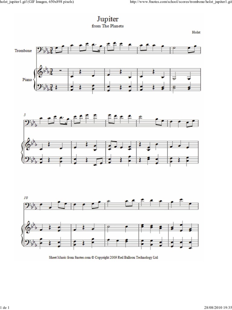 Trombón Holst - Jupiter | PDF