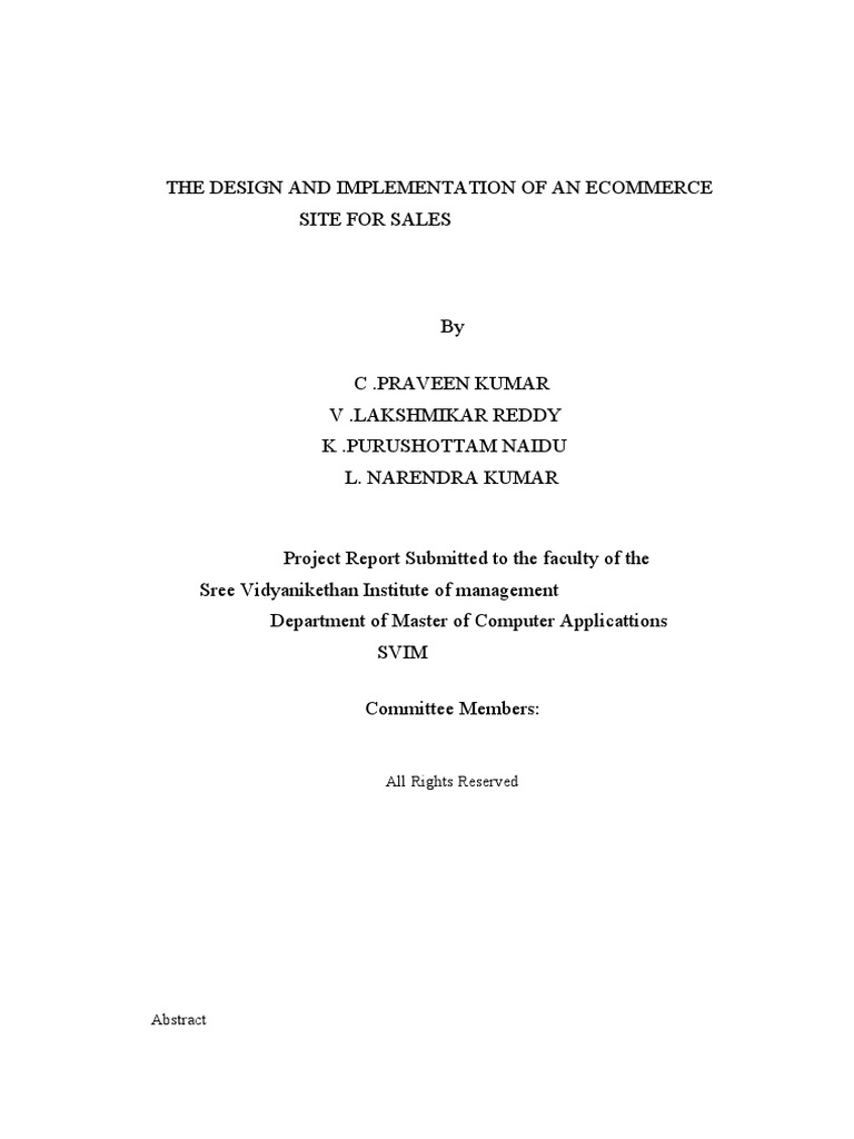 MBA Project Report | PDF | Data Model | Online Shopping