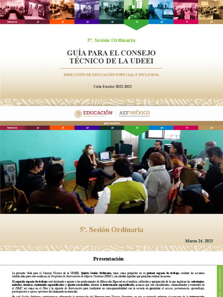 Guía para El Consejo Técnico de La Udeei: 5 . Sesión Ordinaria | PDF ...