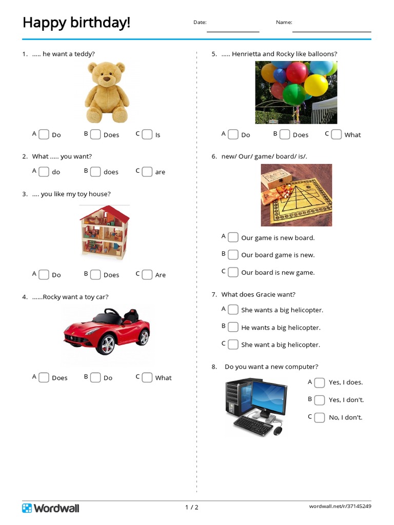 Happy Birthday Quiz | PDF