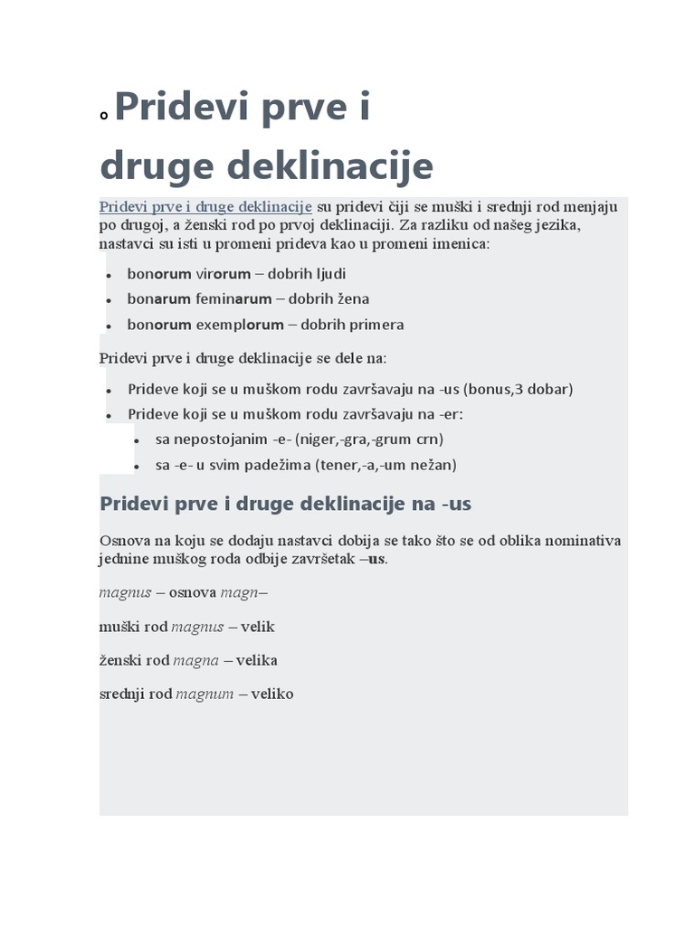 Pridevi Latinski | PDF