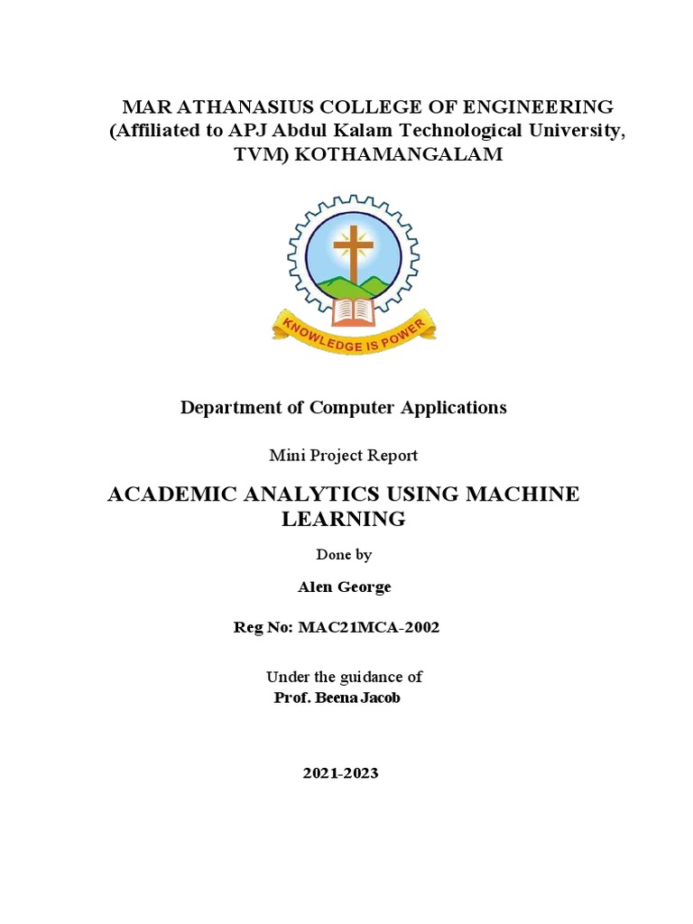 Documentation Miniproject Alen-Final | PDF | Support Vector Machine | Machine Learning