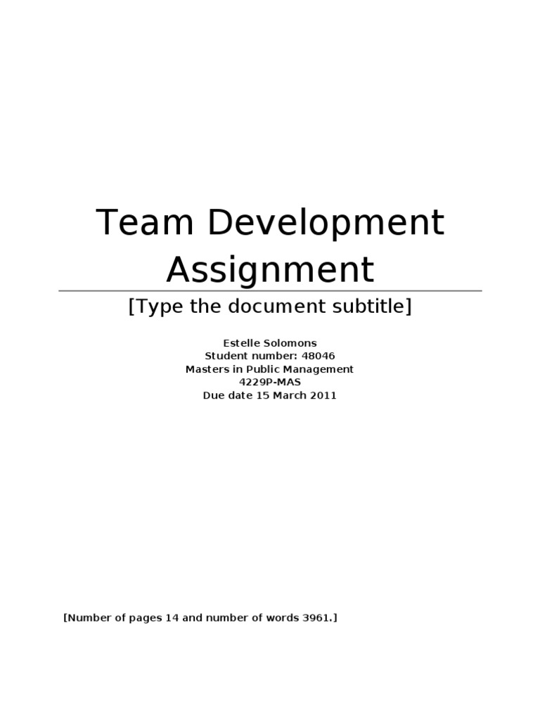 Team Development Assignment | PDF | Creativity | Brainstorming