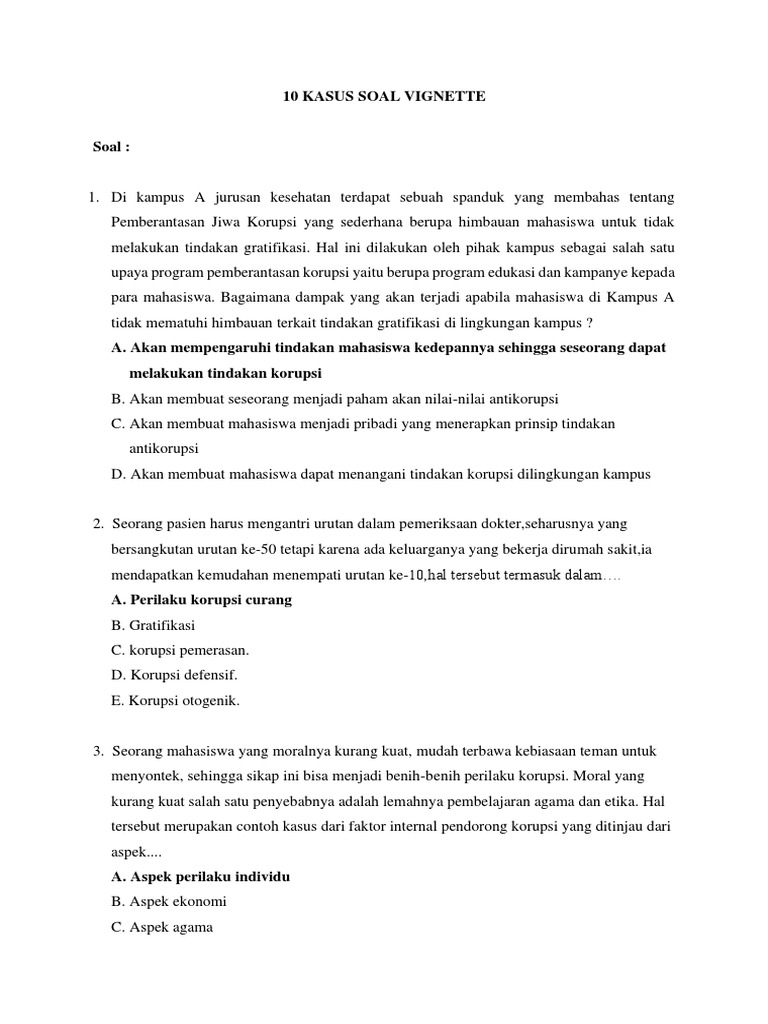 10 Kasus Soal Vignette | PDF