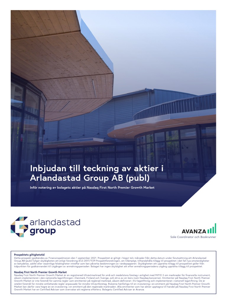Arlandastad Holding AB IPO Prospectus | PDF