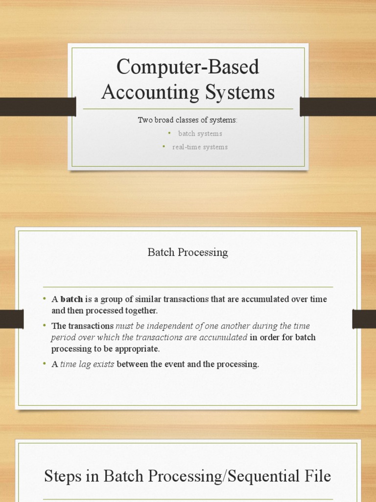 Computer-Based Accounting Systems: Two Broad Classes of Systems | PDF
