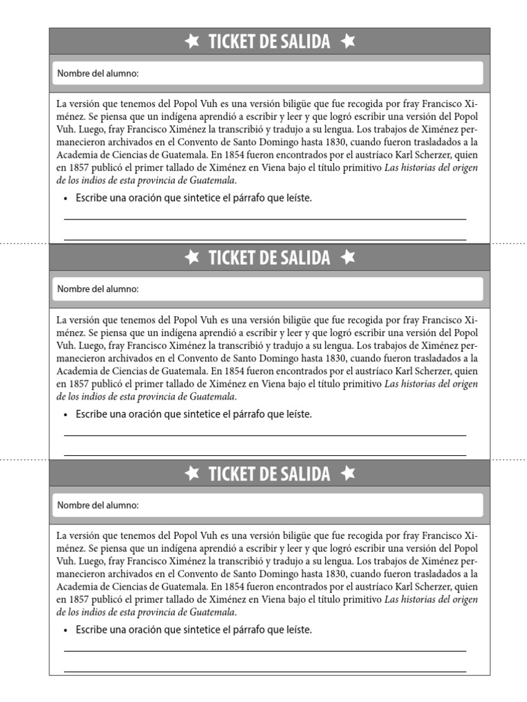 Ticket de Salida | PDF