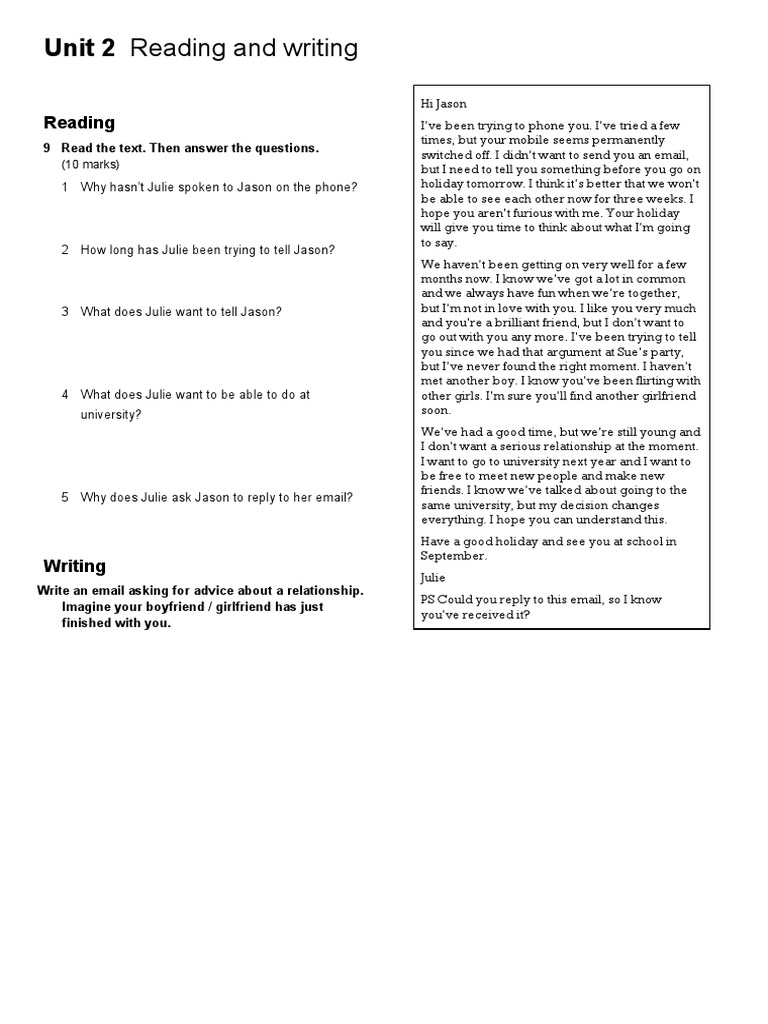 Reading Writing Unit2 | PDF Reading Writing Unit2 | PDF