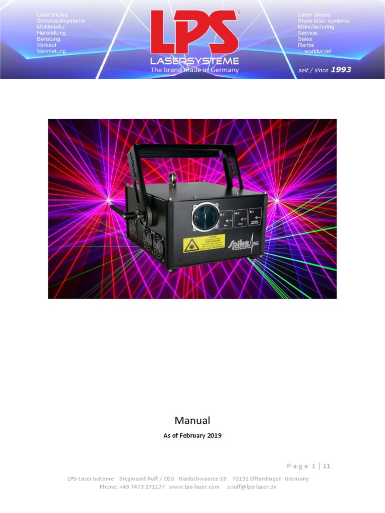 LPS-Spike V3 Manual | PDF | Laser | Equipment