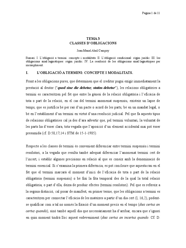 Tema 3 - Classes Dobligacions | PDF