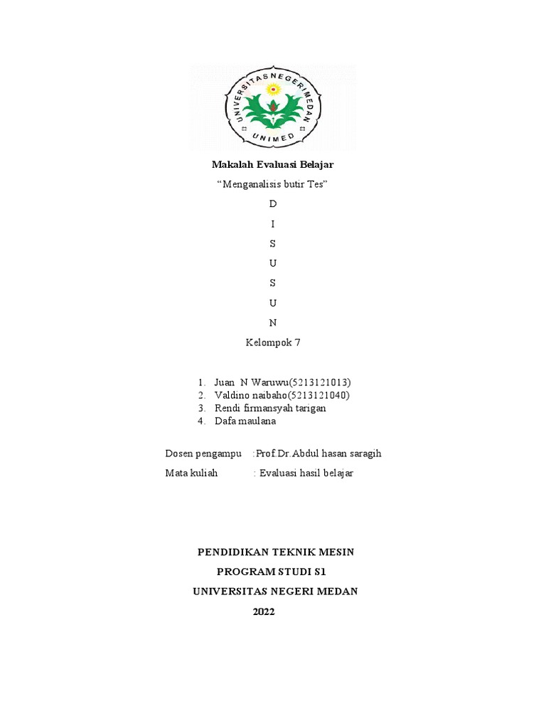 Makalah Evaluasi Belajar | PDF