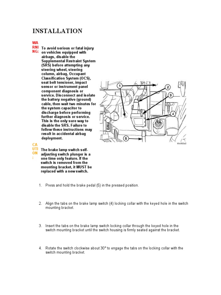 INSTALLATION Brake Switch | PDF
